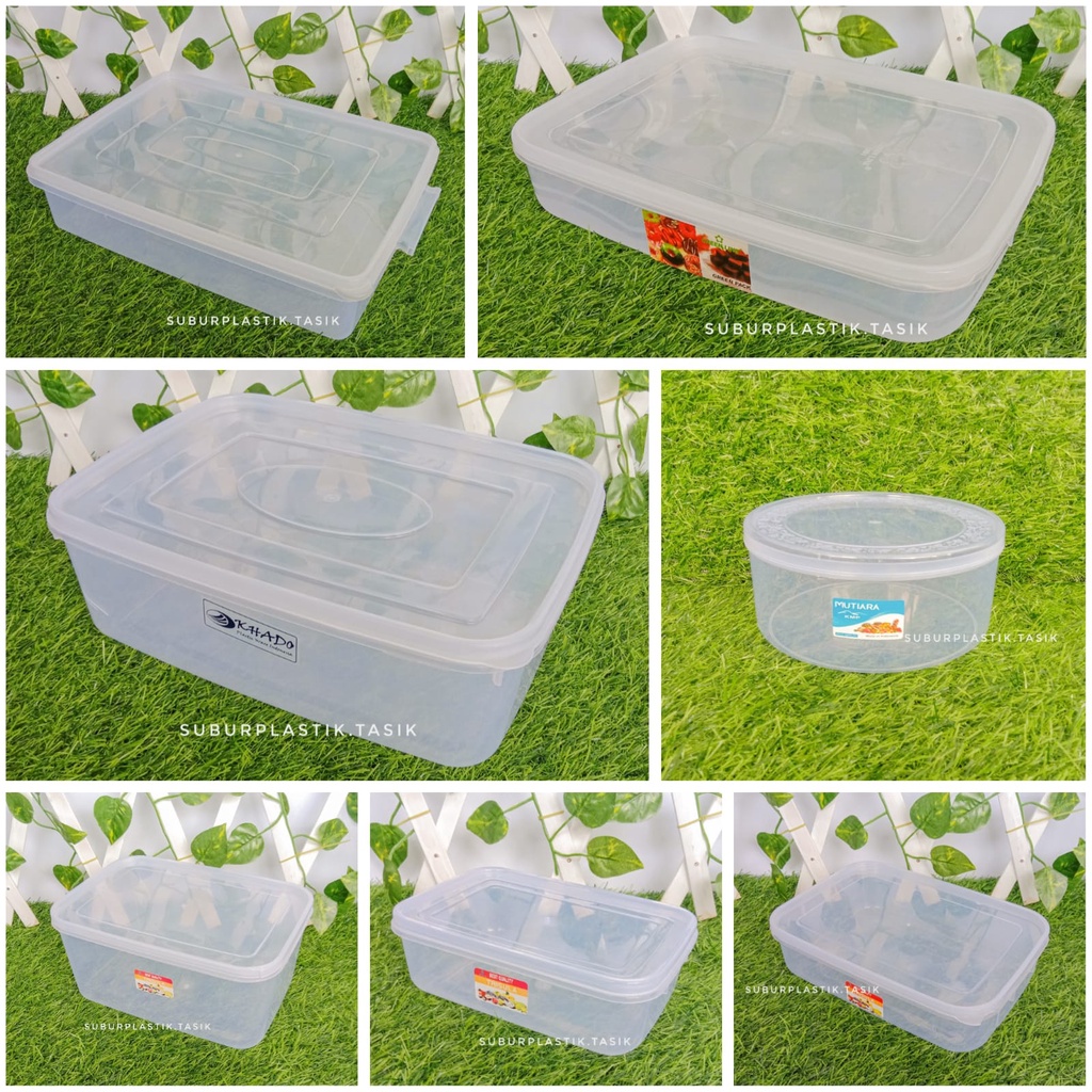 Jual Toples Donat Plastik Murah Persegi Panjang Bulat / Toples Kue Bening / Kotak Makan / Food ...