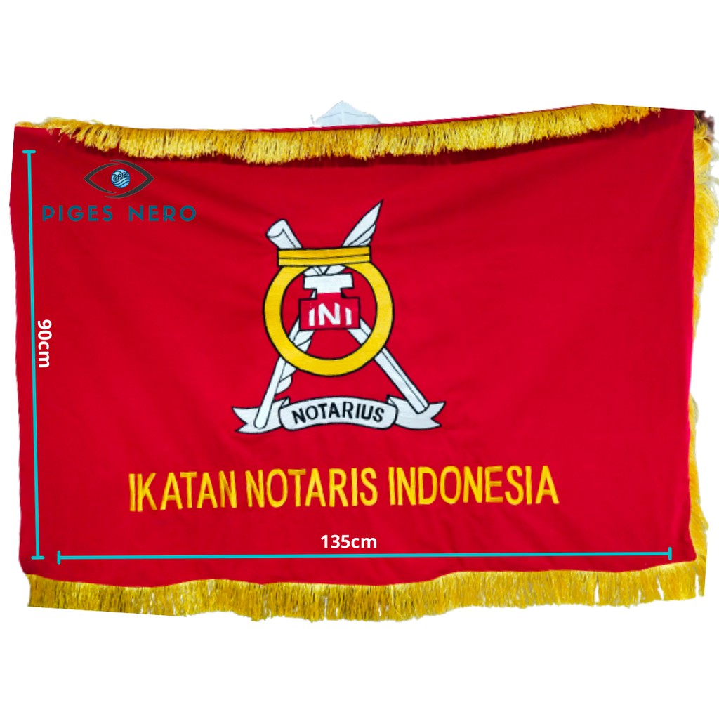 Jual Bendera Ruangan INI Ikatan Notaris Indonesia Bordir - Merah ...