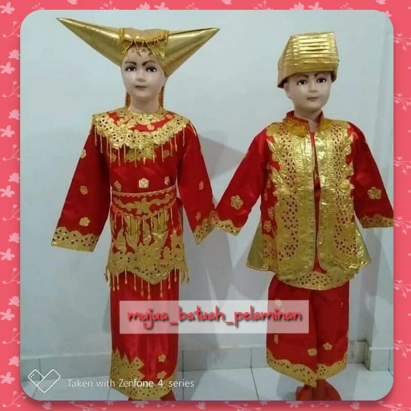 Jual Baju adat minang anak-anak tk (Lengkap Sepasang) | Shopee Indonesia
