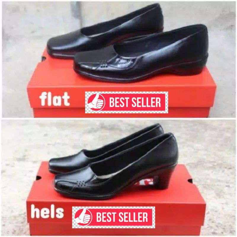 Jual SEPATU PANTOFEL HITAM HAK 3CM PASKIBRA 36-40 | Shopee Indonesia