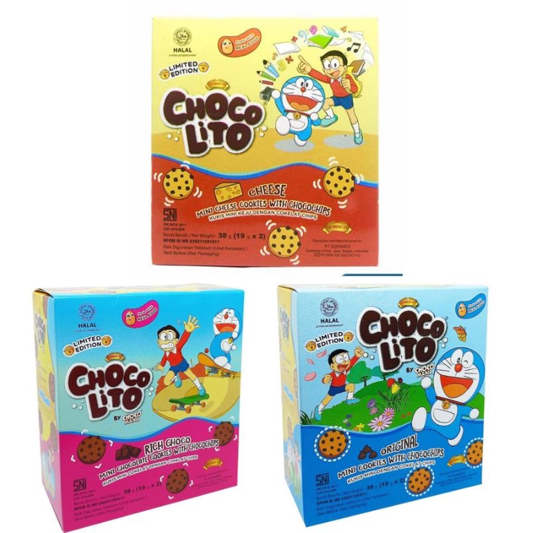 Jual CHOCOLITO Rich Choco Original cheese edisi doraemon mini cookies ...