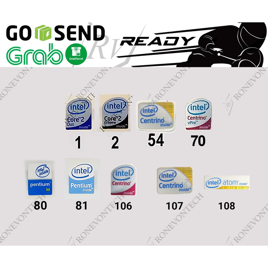 Sticker Logo Intel Pentium M Core 2 Duo Extreme Centrino vPro Original ...