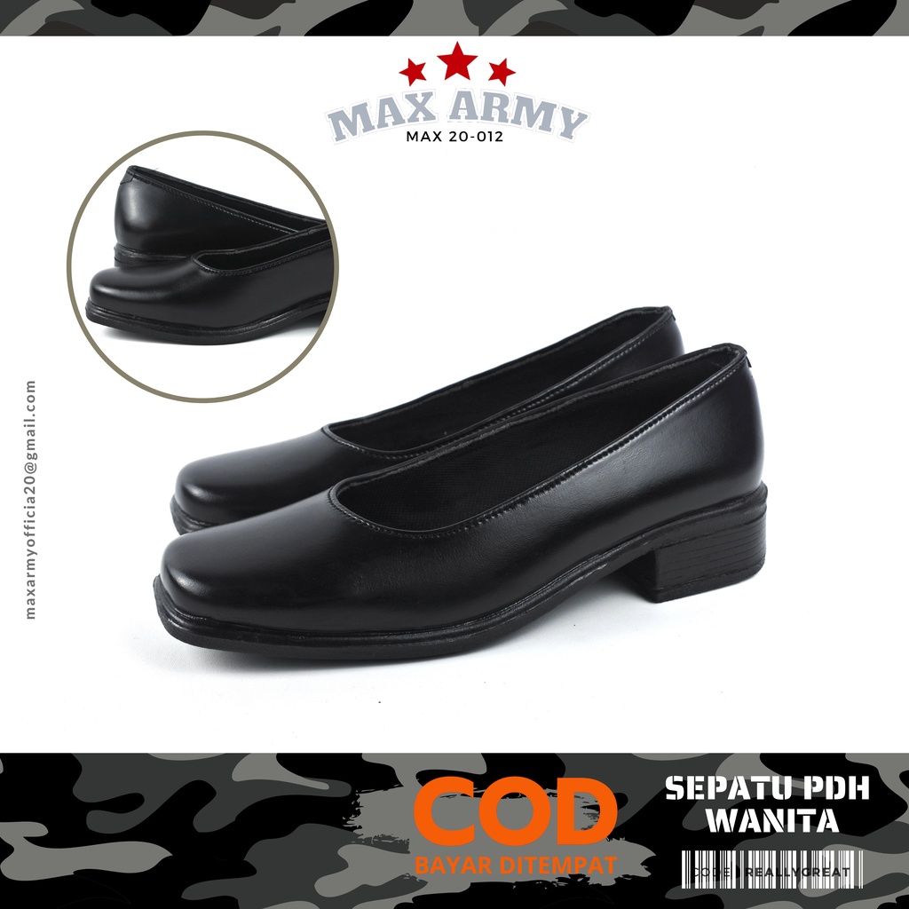 Jual Sepatu PDH pantofel Dinas Polwan kantor perawat PNS hak Premium ...