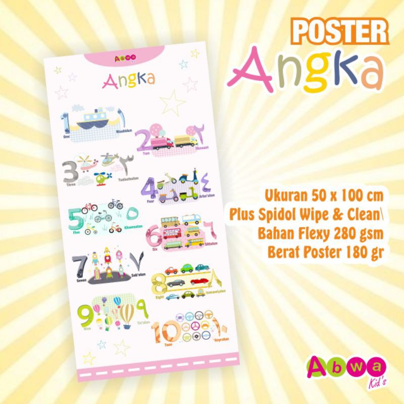 POSTER ANGKA POSTER EDUKASI POSTER ANAK | Shopee Indonesia