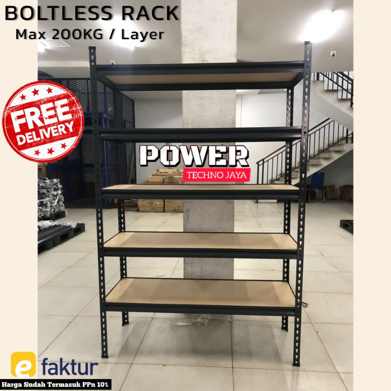 Jual BOLTLESS RACK Rak Gudang 4 Susun Level Panjang 1,2 Meter Lebar ...