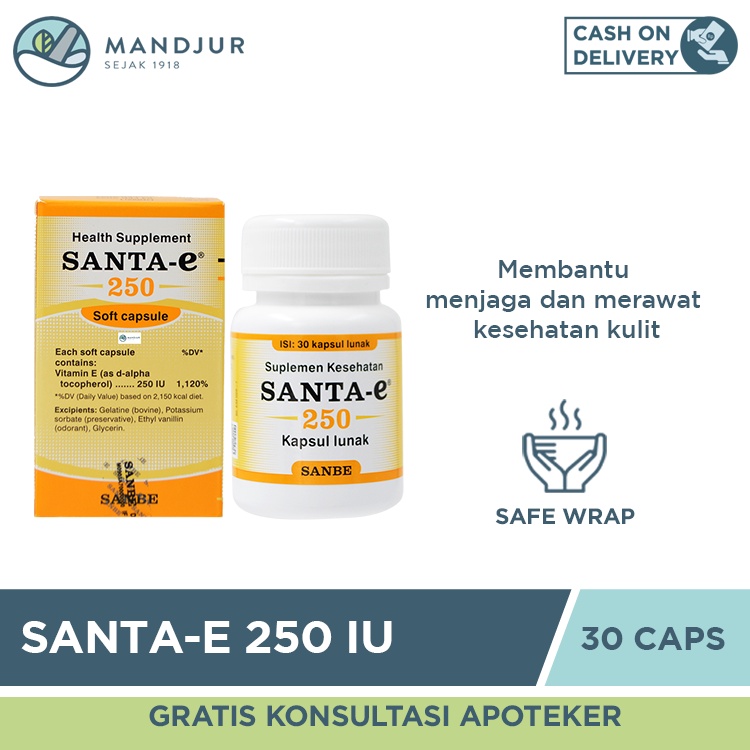 Jual Santa-E 250 IU 30 Kapsul - Suplemen Vitamin E dan Kesehatan Kulit ...
