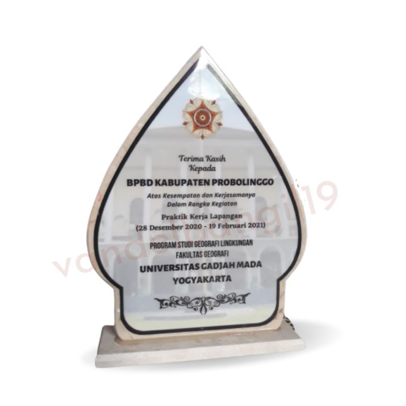 Jual Souvenir Vandel Marmer KKN,PPL,PKL,PSG Model Wayang. Cinderamata ...