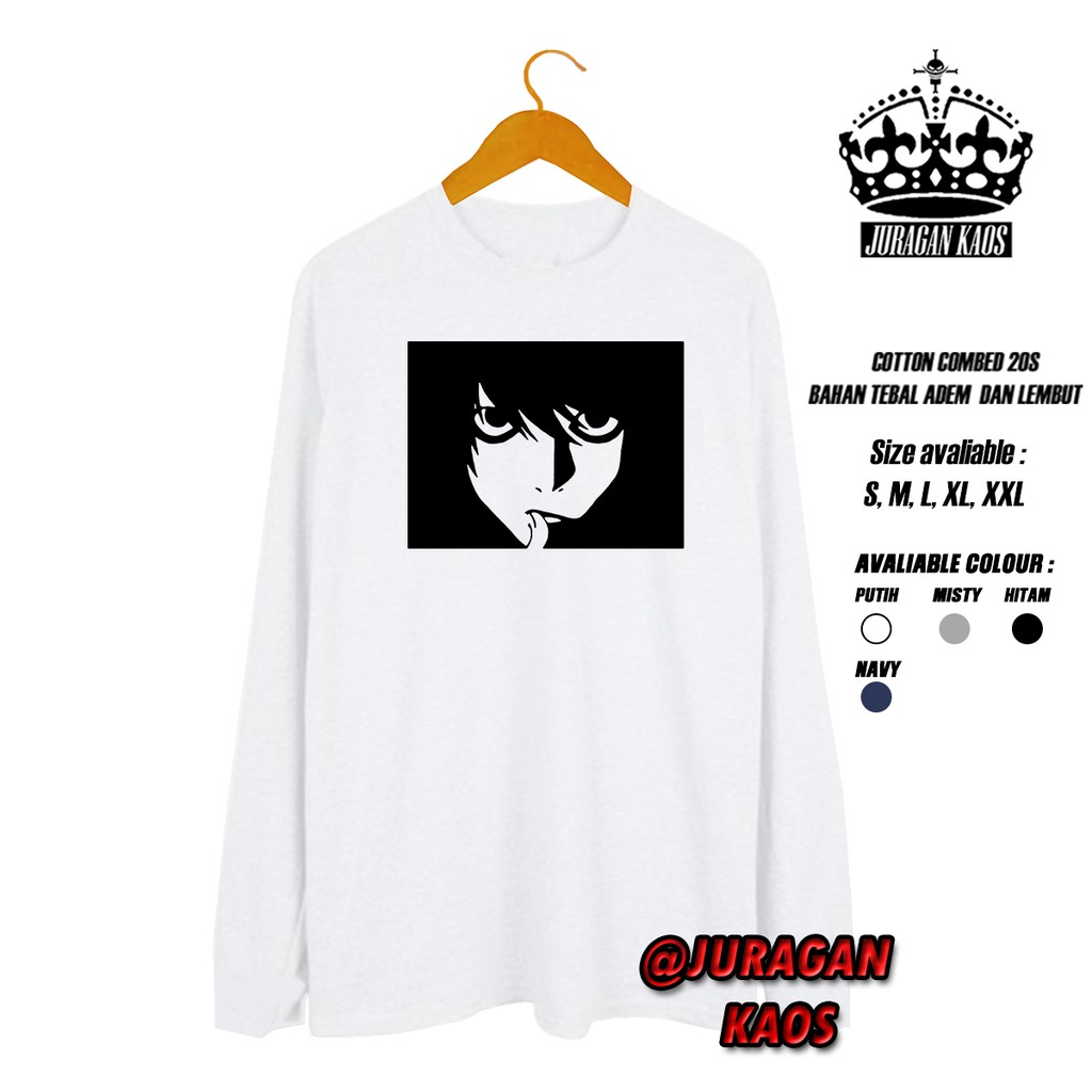 Jual Kaos Anime Lengan Panjang Death Note L / Kaos Lengan Panjang Pria ... Jual Kaos Anime Lengan Panjang Death Note L / Kaos Lengan Panjang Pria ...