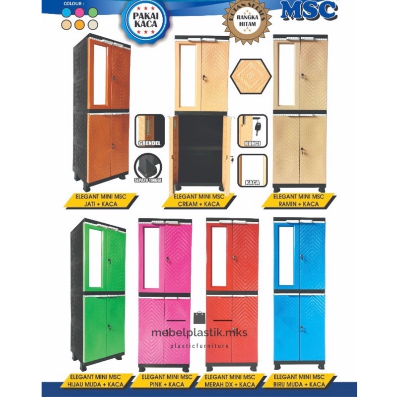 Jual Lemari Plastik/ Lemari Rotan/ Lemari Mini/ Lemari Kaca Kunci ...