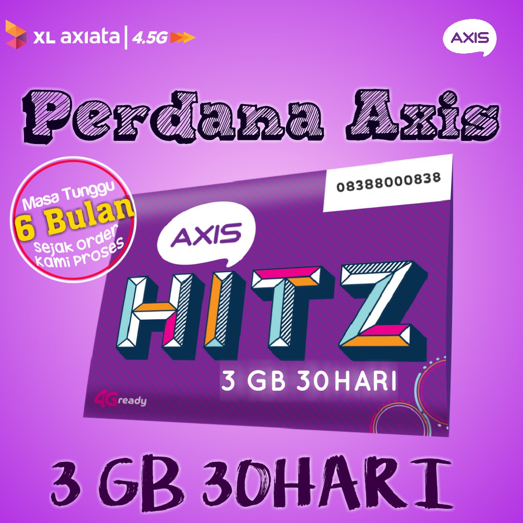 Jual PERDANA AXIS PAKET DATA 3GB 60D AXIS 3 GB 60 HARI PERDANA AXIS | Shopee Indonesia