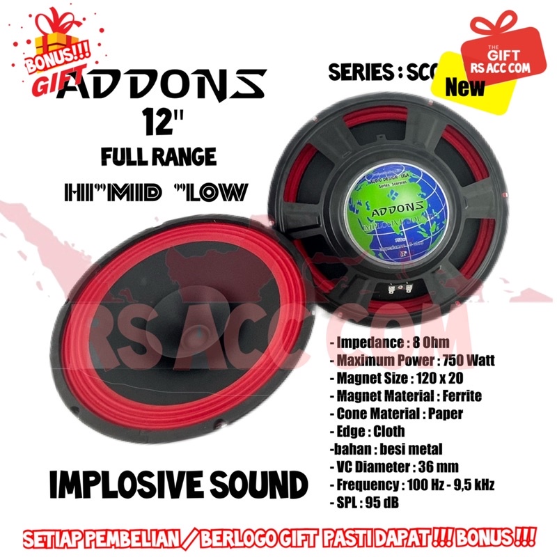 Jual Speaker component addons series scorpius 12 " inch hi mid low ...