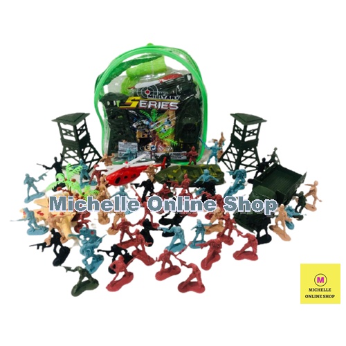 Jual Mainan figure set militer isi 62pcs mainan tentara military | Shopee Indonesia