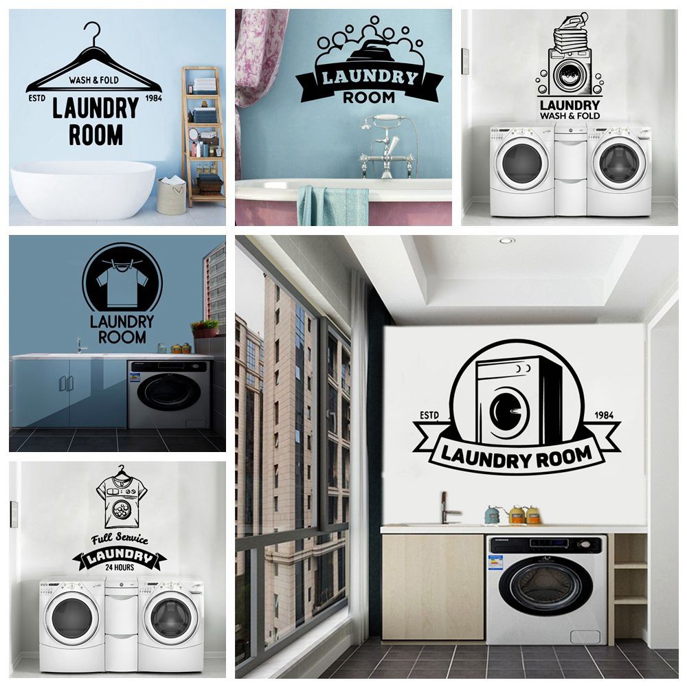 Jual Stiker Dinding Laundry Room Wall Sticker Hiasan Dinding Custom ...