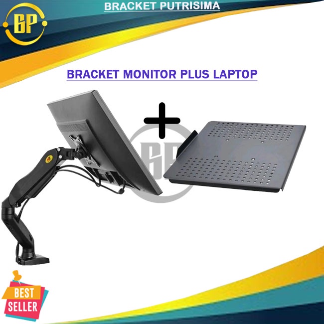 Jual Bracket laptop notebook plus tray laptop bracket monitor plate ...