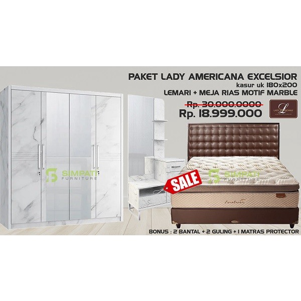 Jual Paket Kamar Set Lady Americana Excelsior 180x200 | Shopee Indonesia