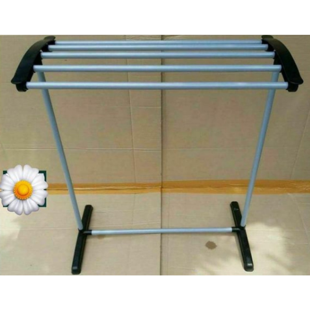 Jual Rak Jemuran Handuk dan Baju Iwama Kaki Hitam || Rak Handuk Plus ...