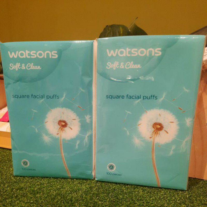 Jual Kapas kecantikan Watsons square facial Puffs 100's | Shopee Indonesia