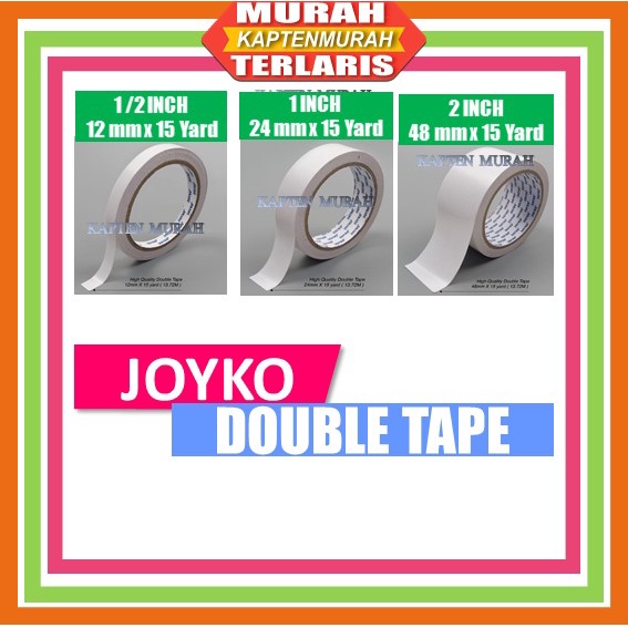 Jual JOYKO Double Tape Perekat 2 Sisi Doube tip 1/2 Inch 1 Inch 2 Inch Lem Atk Joyco Terbaru ...