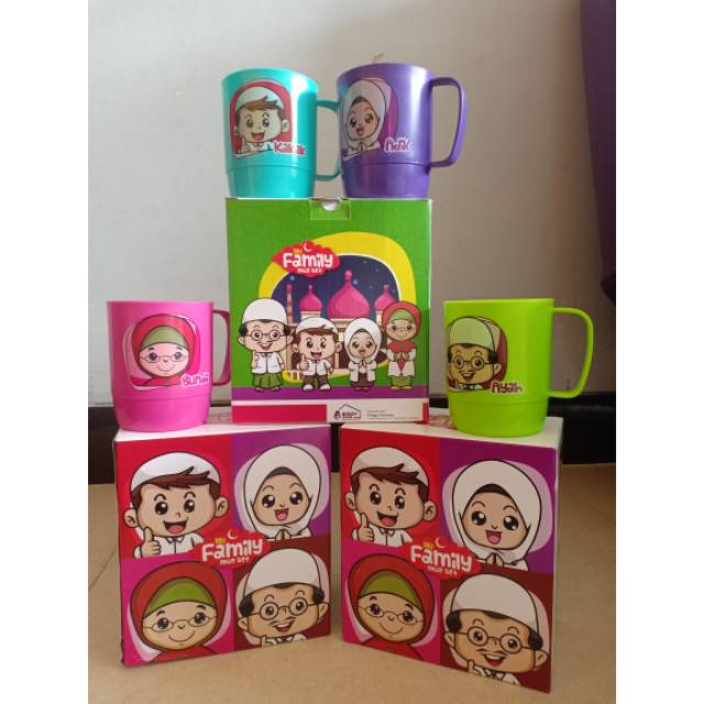 Jual Mug Set my family / kado ultah /gelas plastik | Shopee Indonesia