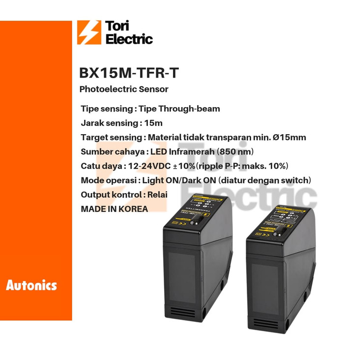 Jual AUTONICS LARGE PHOTOELECTRIC SENSOR BX15M-TFR-T 100% ORI | Shopee ...