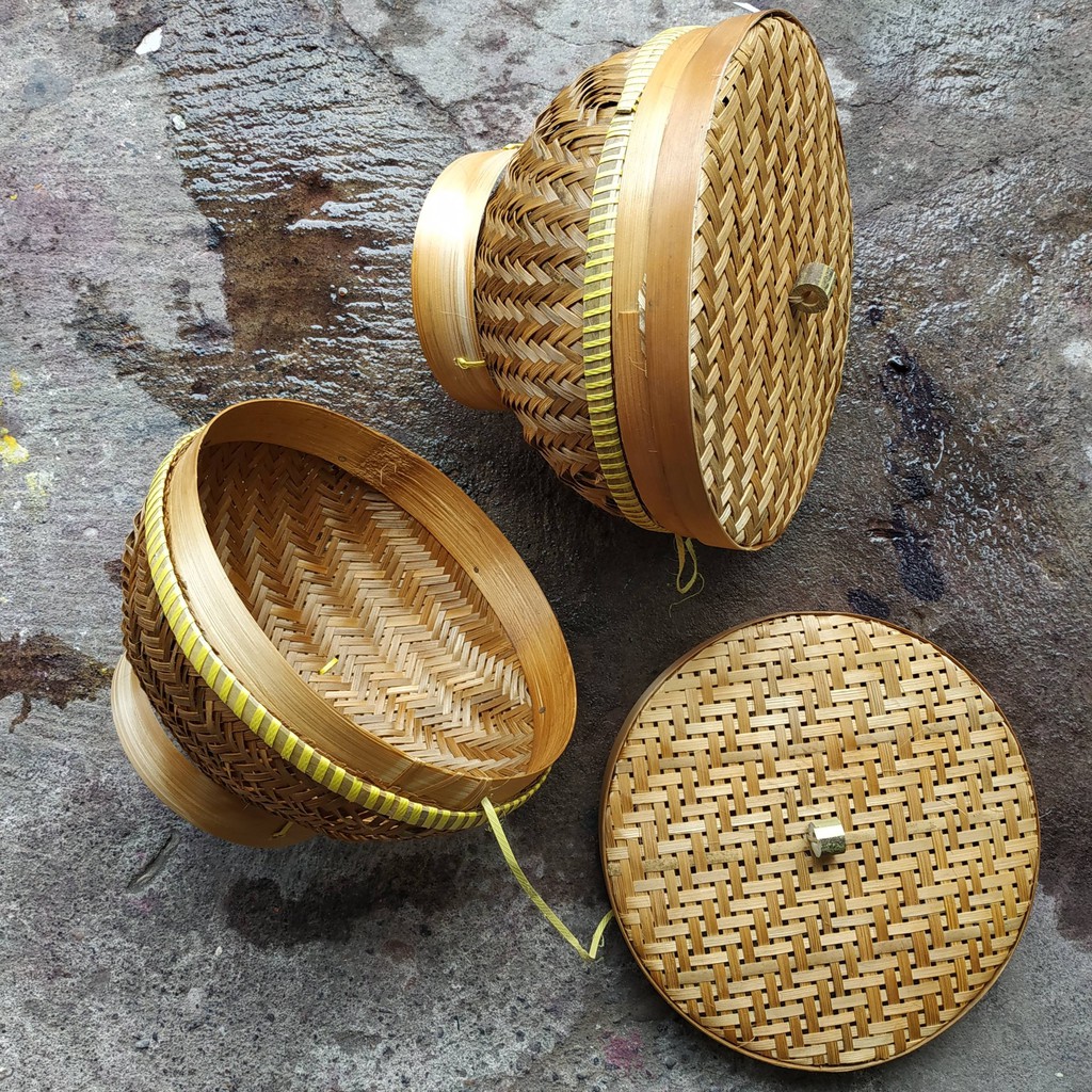 Cething Nasi Bambu 28 cm/Wadah Nasi Tradisional/Wadah Nasi Bertutup ...