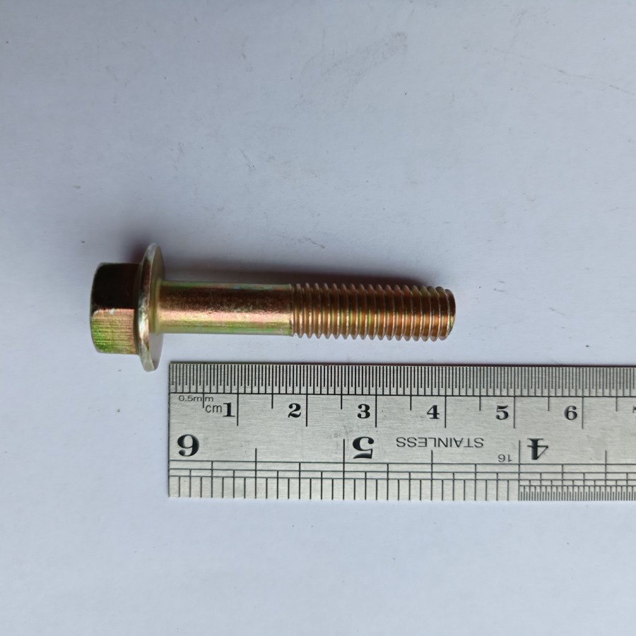 Jual FLANGE BOLT M8X40 / BAUT TOPI M8 X 40 KUNING KUNCI 12 | Shopee Indonesia
