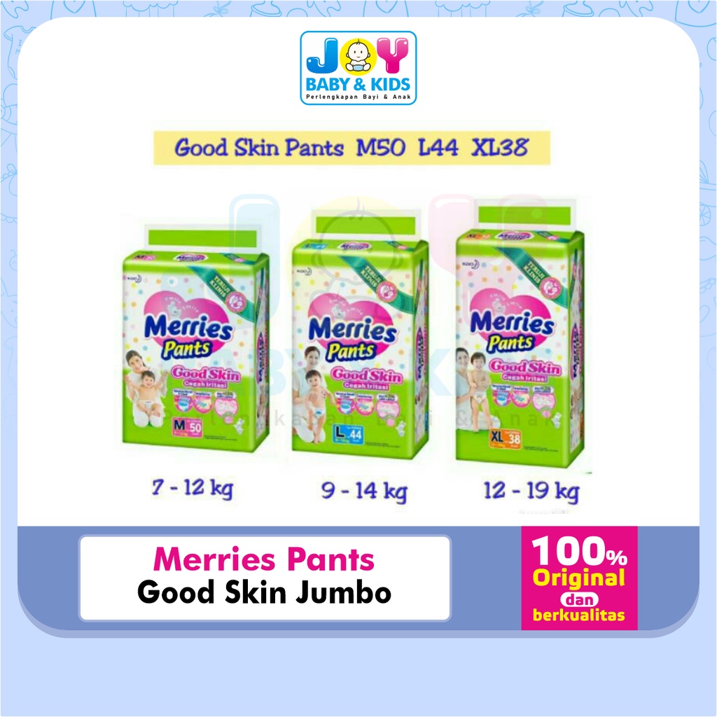 Jual Merries Good Skin Pants Jumbo Pack -Popok sekali pakai M50/L44 ...