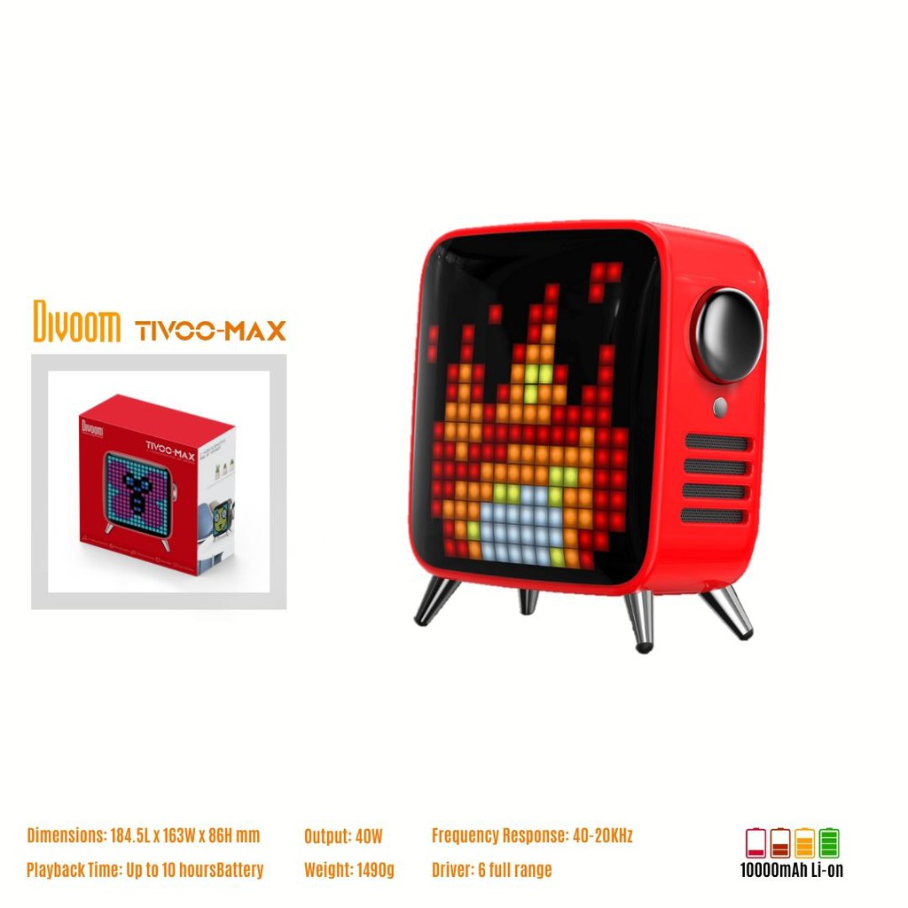 Jual Divoom Tivoo Max Multifunctional 40W Premium LED Gaming Bluetooth Speaker - Merah | Shopee ...