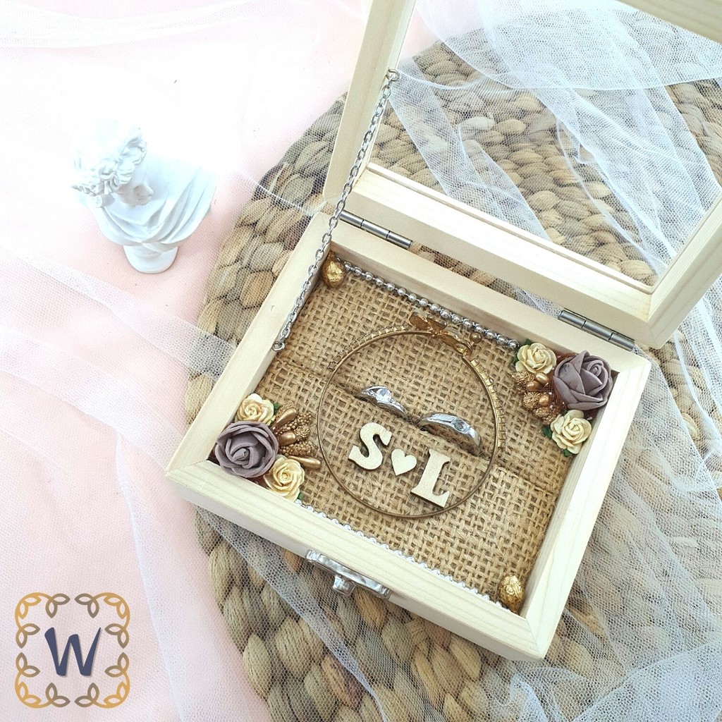 Jual Kotak kayu tempat perhiasan rustic kado pernikahan kado lamaran ...