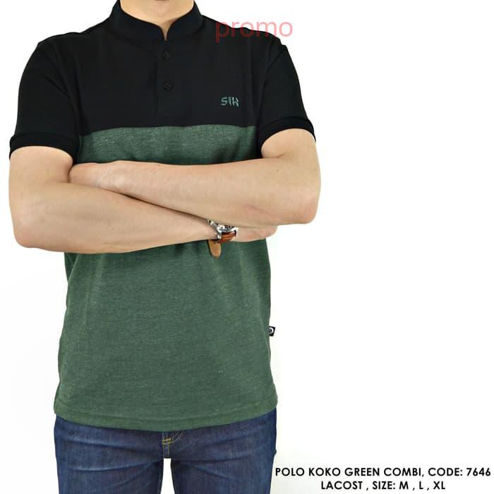 Jual BAJU POLO KERAH KOKO HITAM KOMBINASI POLOS POLOSAN COWOK PRIA ...