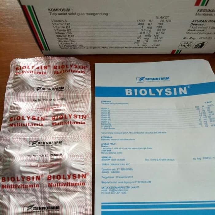 Jual Biolysin Tablet Multivitamin Anak dan Dewasa | Shopee Indonesia