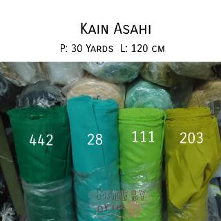 Jual Kain Asahi Furing 1 Roll Gulungan 30 Yards Seri Warna Biru Hijau ...