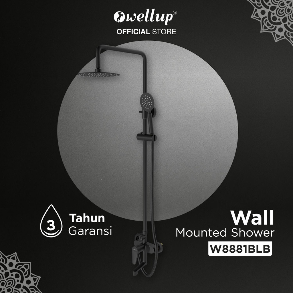 Jual Wellup Wall Mounted Hand Shower Mandi Tiang Dinding Tembok Stainless Mixer Panas Dingin Set ...