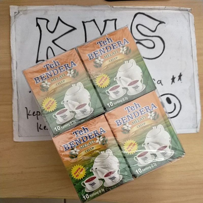 Jual Teh Bendera Melati Celup isi 4 kotak x 10 kantung teh @ 2 gram ( 1 ...