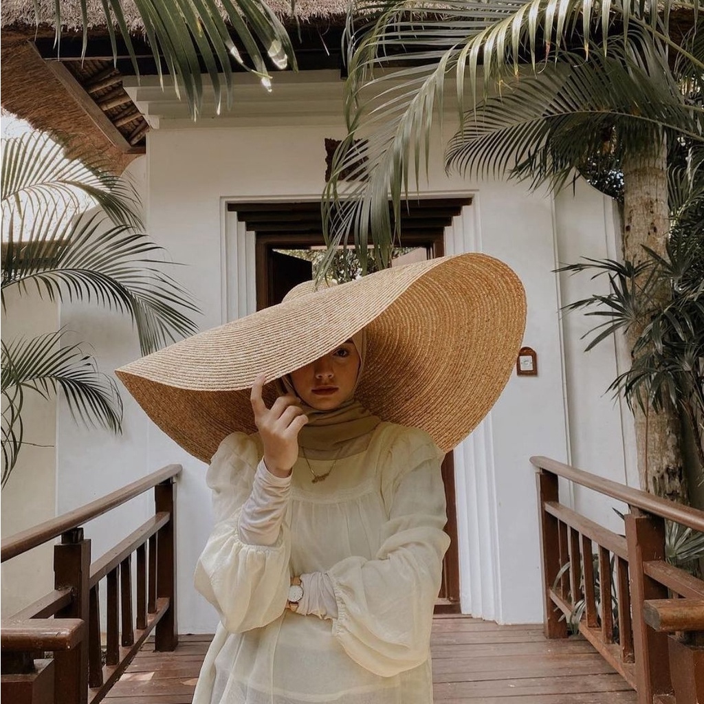 Jual Topi Pantai Widen SunHat/Summerhat widen/TOPI PANTAI SUPER LEBAR/TOPI PANTAI PITA LEBAR ...