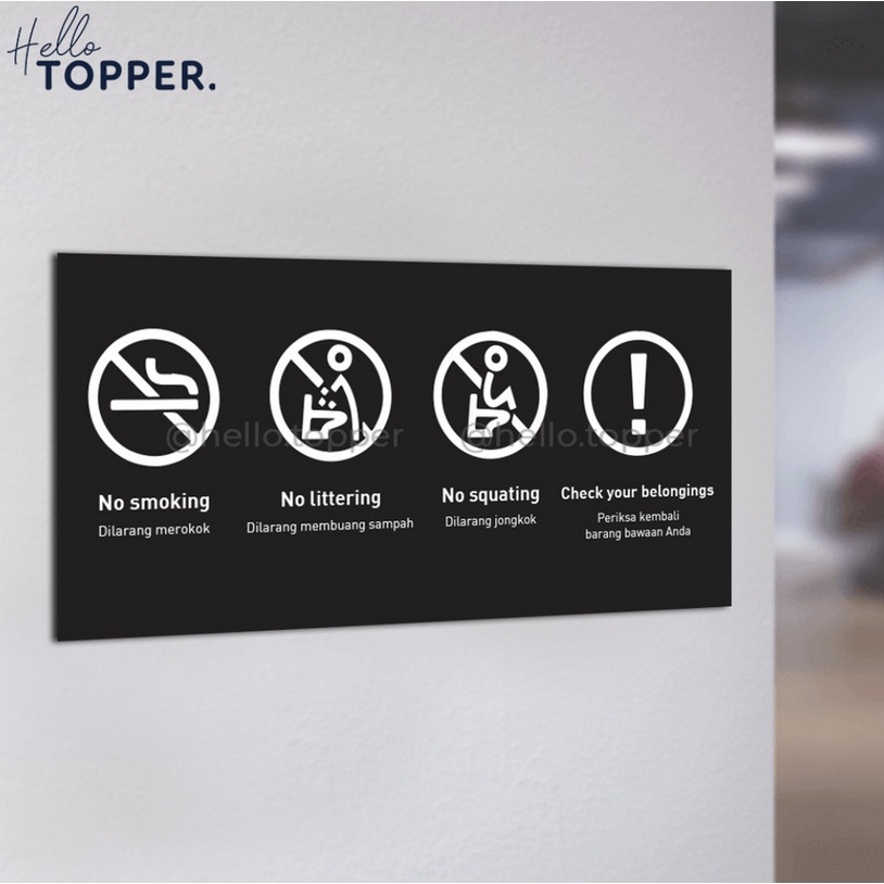 Jual Sign Board Aturan Toilet WC Restroom Akrilik Office Sign Acrylic ...