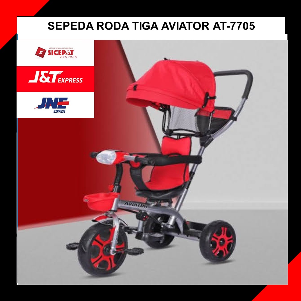 Jual Sepeda Roda Tiga Anak Aviator AT 7705 Headlight IC Music Hadap ...