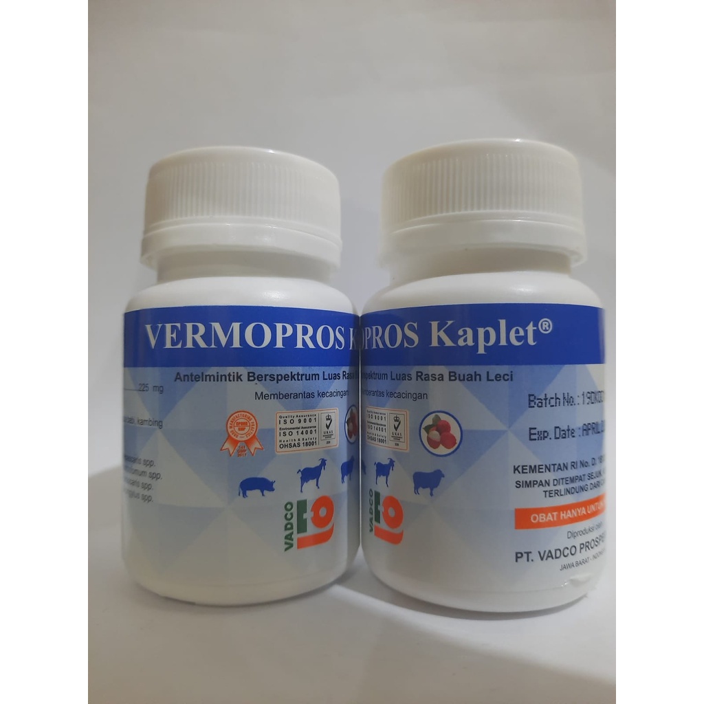 Jual VERMOPROS KAPLET (Isi 50 Kaplet) BY VADCO | OBAT CACING UNTUK ...