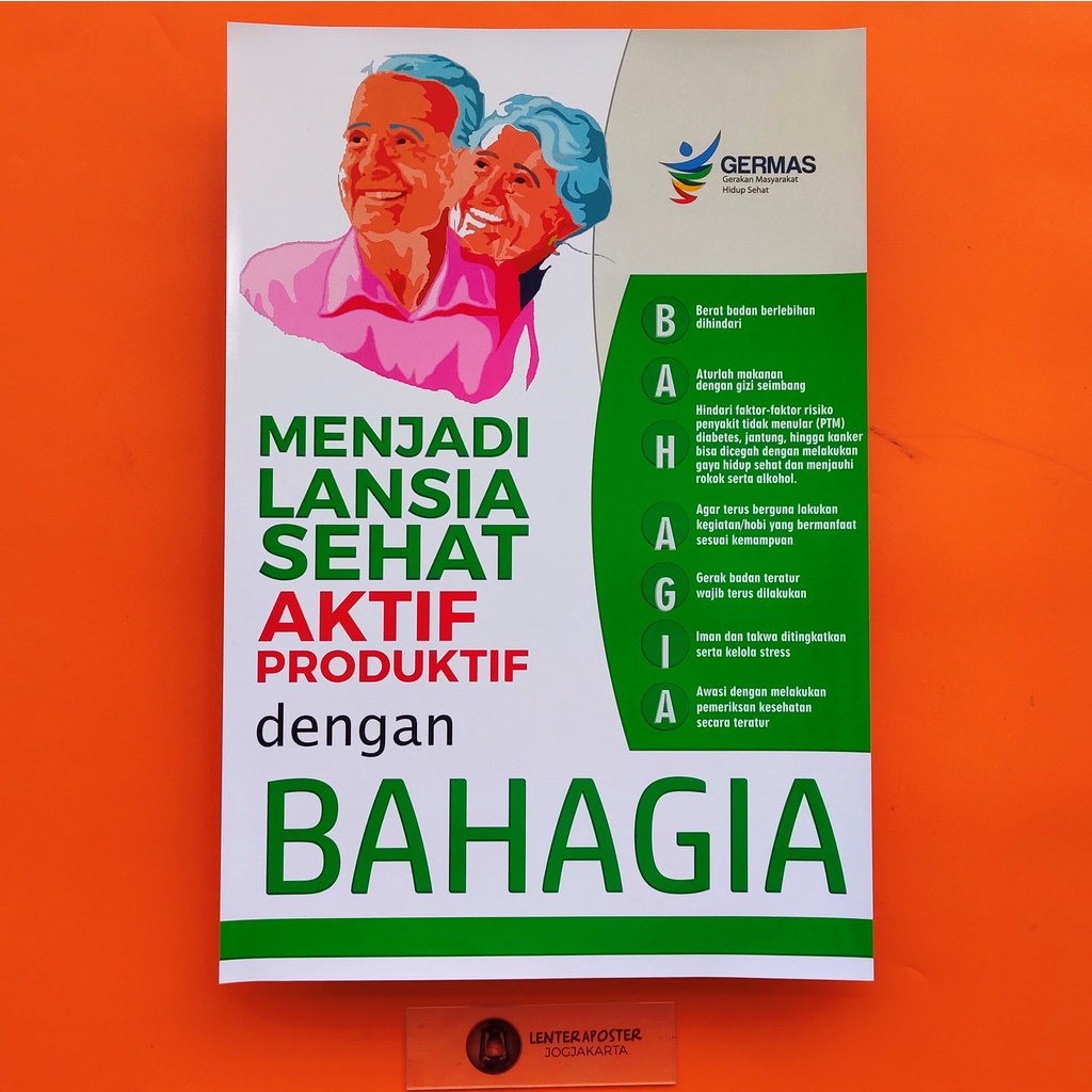 Jual Poster Lansia Bahagia, Poster Kesehatan Usia Lanjut, LAMINASI ...