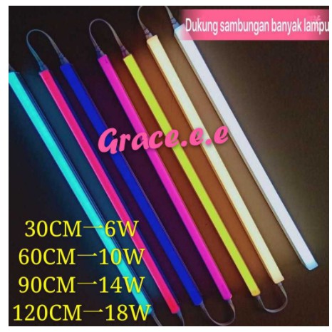 Jual Lampu TL Neon T5 LED 6W/10W/14W/18W 60-120cm Tube Warna Warni Indonesia|Shopee Indonesia