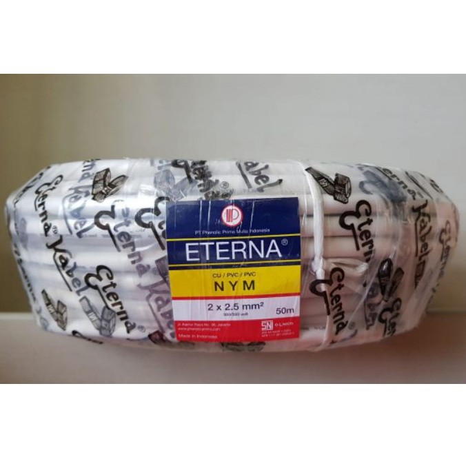 Jual Kabel Listrik NYM 2 x 2.5 ETERNA Roll 50m. Kabel kawat tembaga isi 2 | Shopee Indonesia