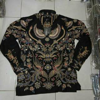 Jual Batik Alisan Keren Motif Garuda Biru dan Hitam | Shopee Indonesia