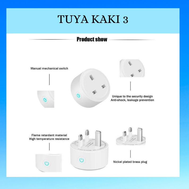 Jual TUYA Colokan Kaki 3 | TUYA Smart WIFI UK 3 Pin Socket 16A IOS ...