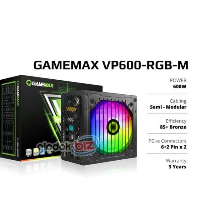 Jual Power Supply Gamemax VP 600 RGB Modular PSU 600watt | Shopee Indonesia