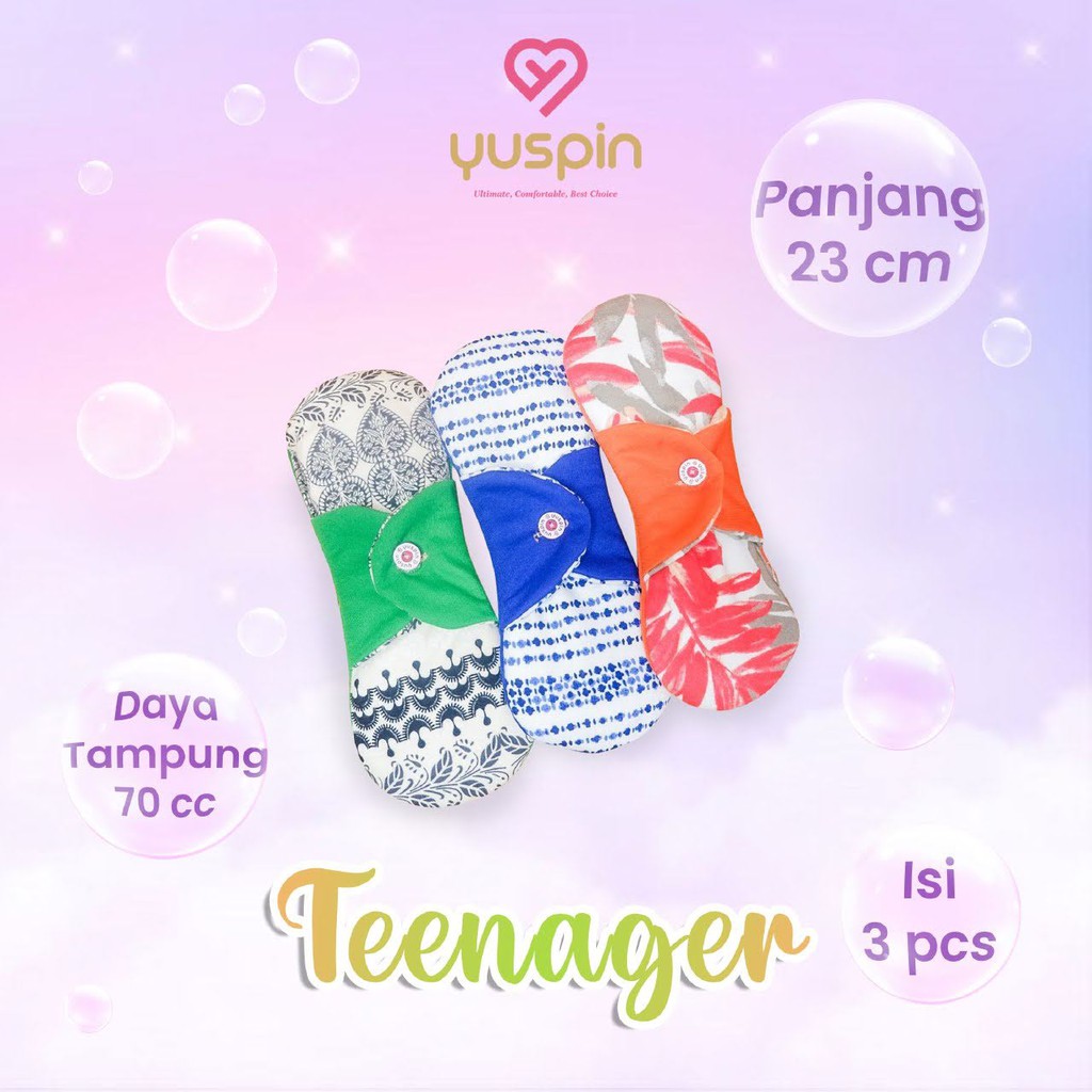 Jual Pembalut Kain Cuci Ulang Yuspin Paket Regular Teenager Isi 3 Pcs ...