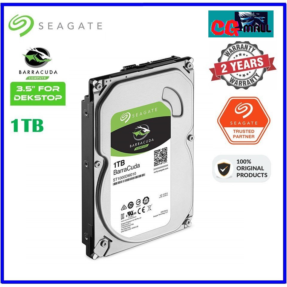 Jual Seagate SATA 1TB BarraCuda 3.5" Internal Hard Disk 64MB 7200RPM (ST1000DM010) | Shopee ...