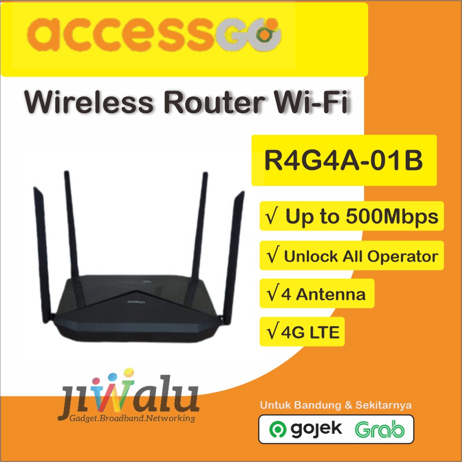 Jual Router Wifi Modem Wifi AccessGo R4G4A-01B 4G LTE 500Mbps Unlock ...