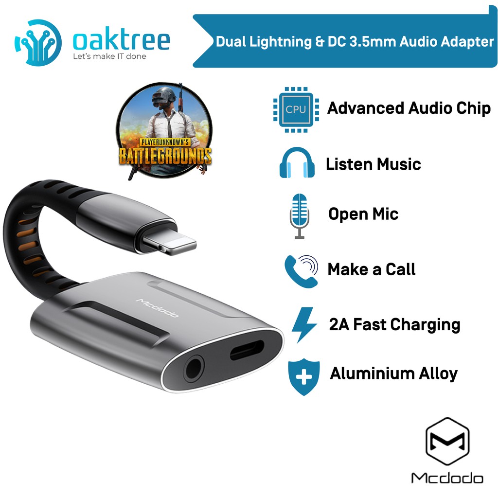 Mcdodo Splitter Iphone Lightning to DC 3.5mm Audio Jack Spliter Audio ...