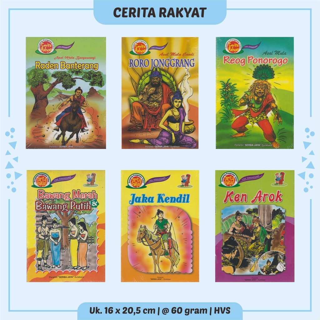 Jual BUKU CERITA RAKYAT RADEN BANTERANG, RORO JONGGRANG, REOG PONOROGO ...