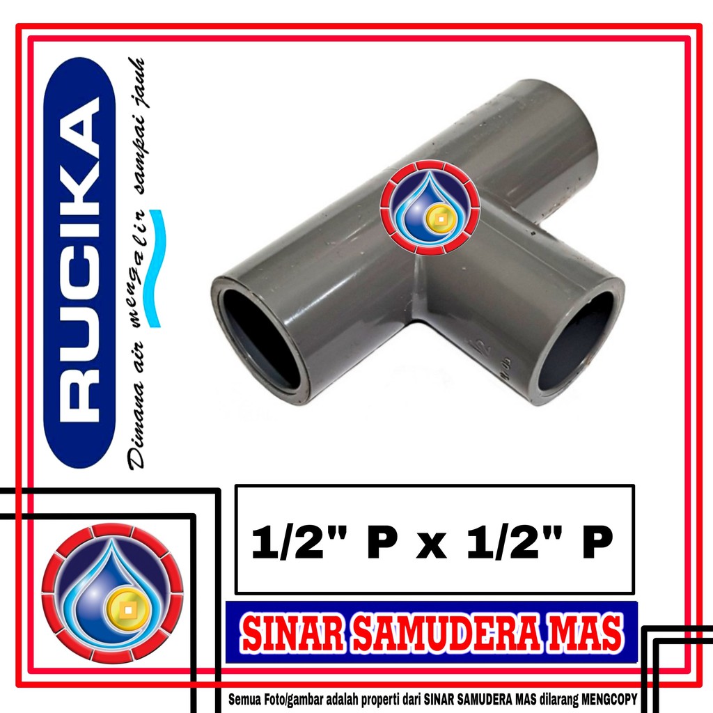 Jual TEE PVC POLOS 1/2 in x 1/2 in Rucika - TEE PVC - TIE PIPA - TEE ...